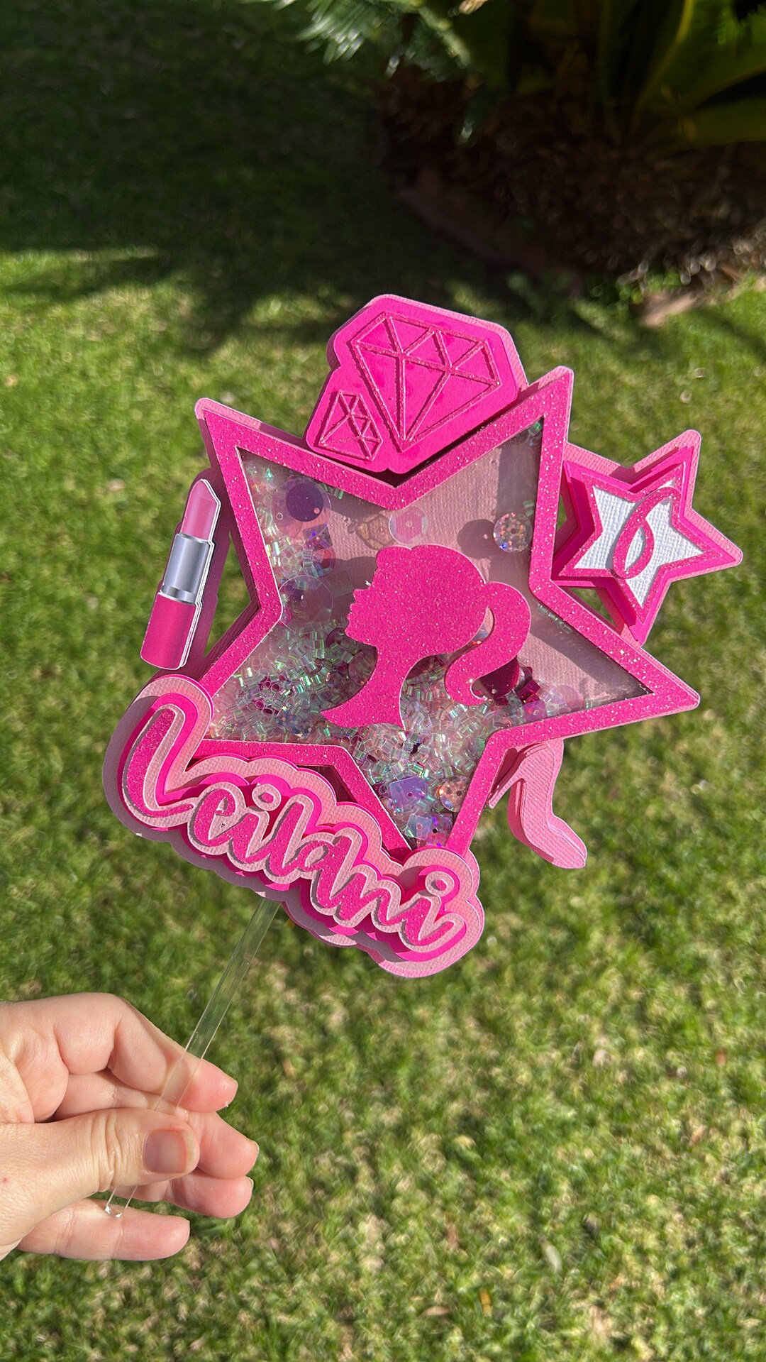 Light Cake Topper Pink Doll Cake Topper - Etsy