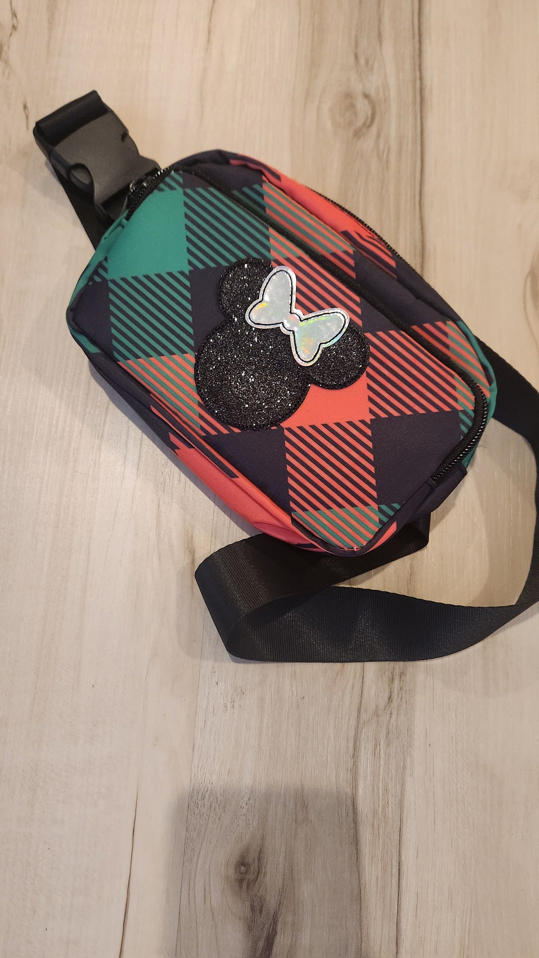 Disney Themed , Christmas, Minnie Mouse, Belt Bag, Fanny Pack, Red ...