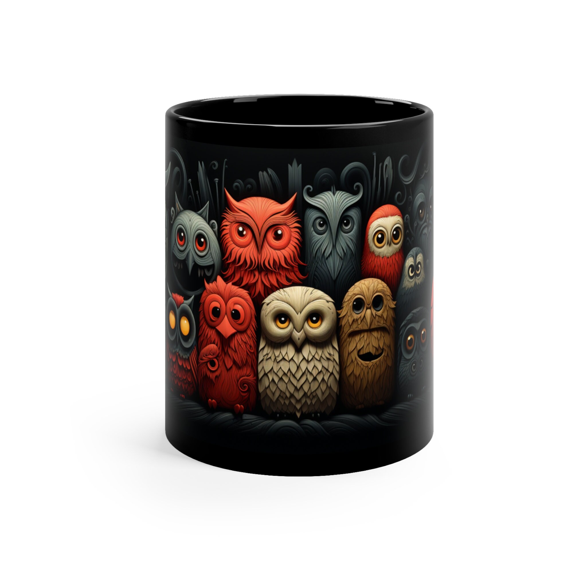 Whimsical Owls Ceramic Mug With Charming Illustration - Etsy