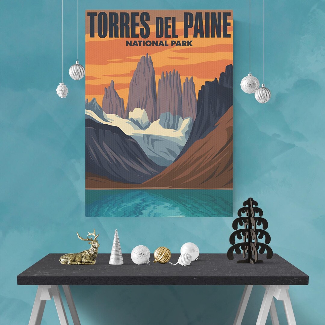 Wall Art: Torres Del Paine National Park Canvas Photo Tile, Decor ...