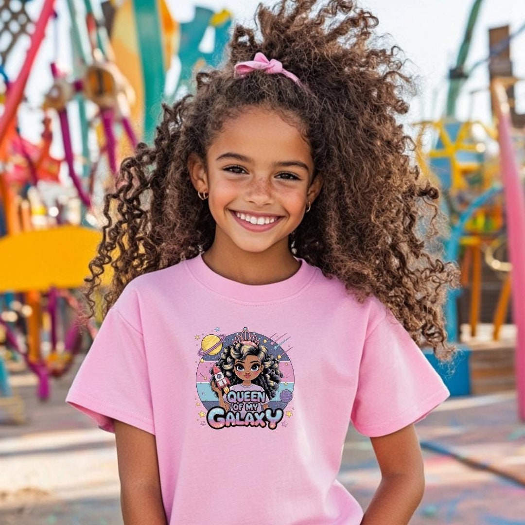 Kids Softstyle Tee, Personalized Queen of My Galaxy Shirt, Custom Girls ...