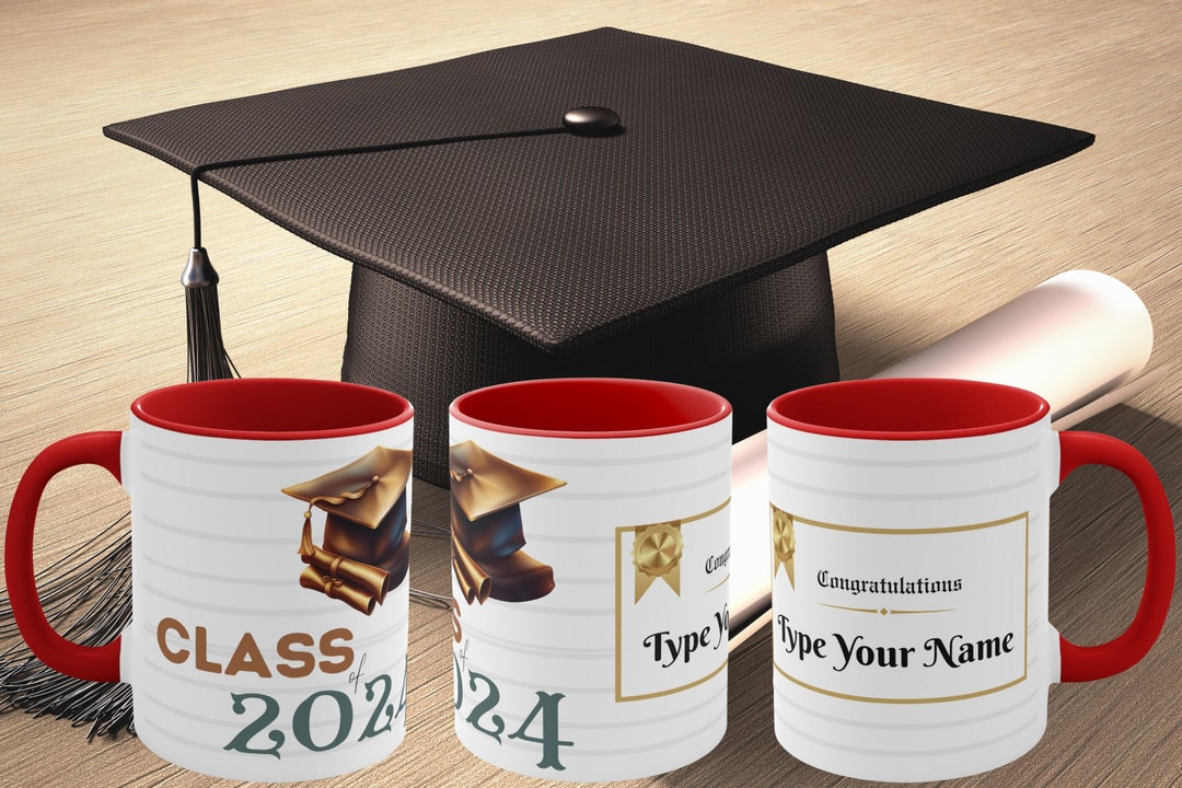 Graduation Mug for Class of 2024, Personalized Ceramic Coffee Cup ...