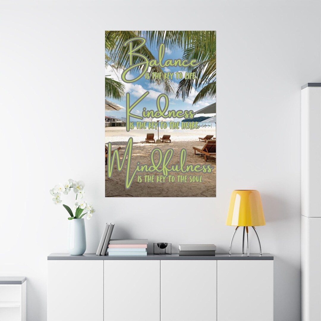 Mindfulness Poster, Positive Wall Art, Balance Quote Print ...