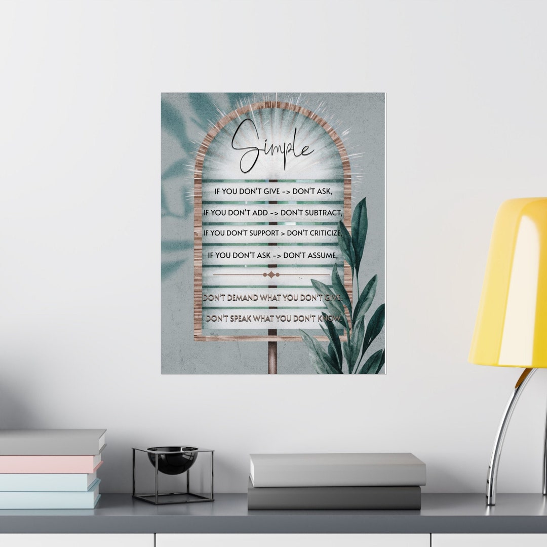 Minimalist Inspirational Quote Wall Art, Typography Print, Encouraging ...