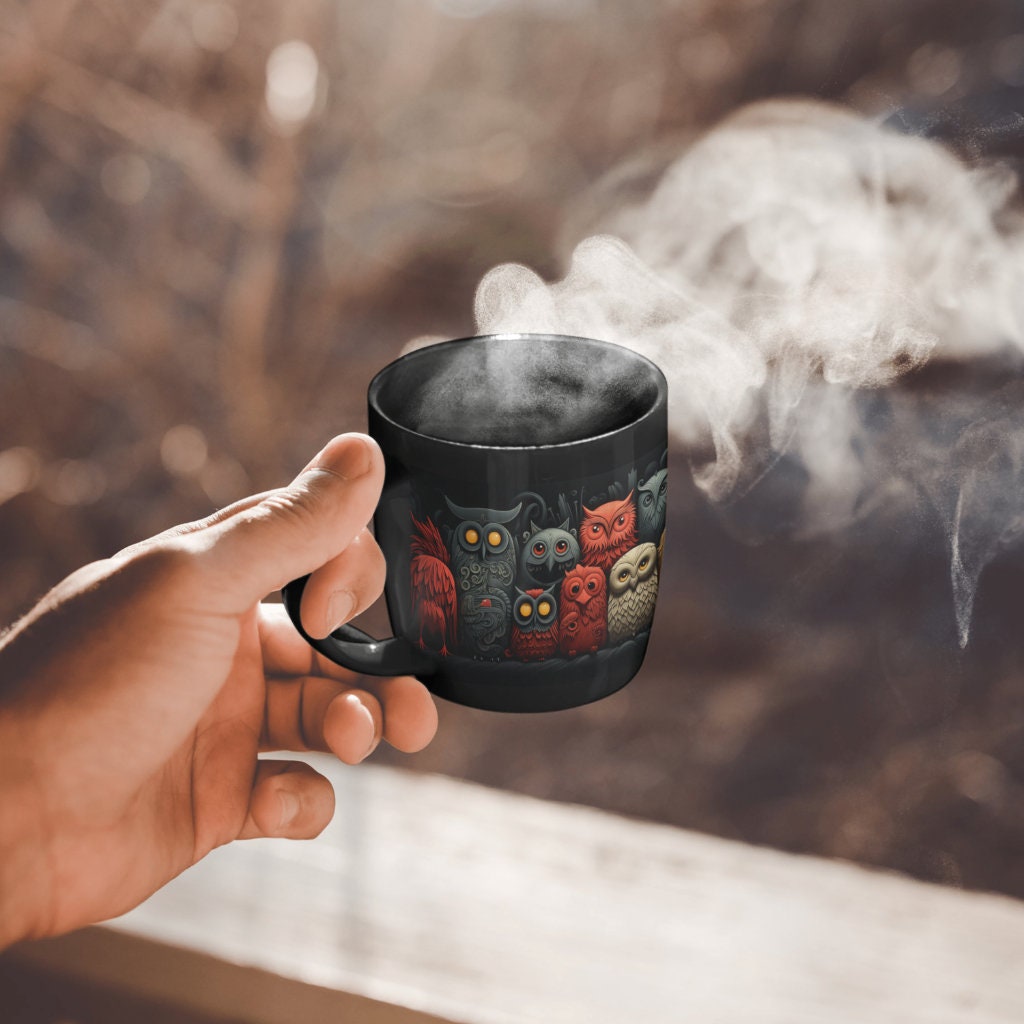 Whimsical Owls Ceramic Mug With Charming Illustration - Etsy