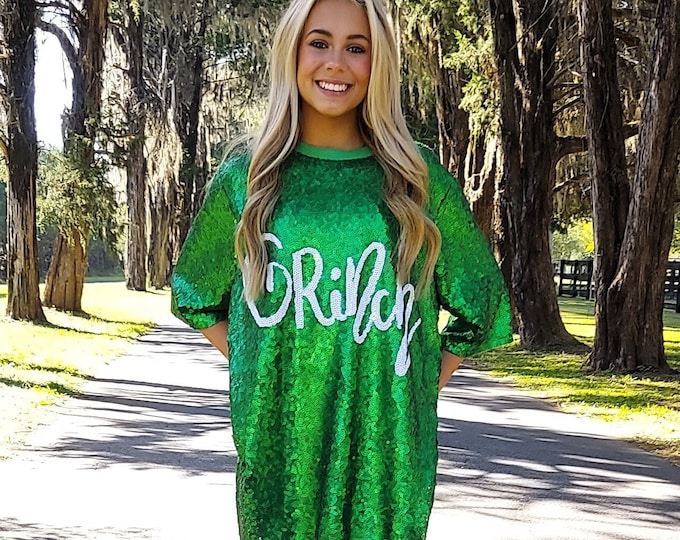 GRINCH Sequin Dress/top - Etsy