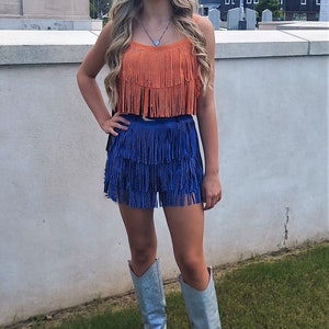 Rhinestone Fringe Crop Top - Etsy