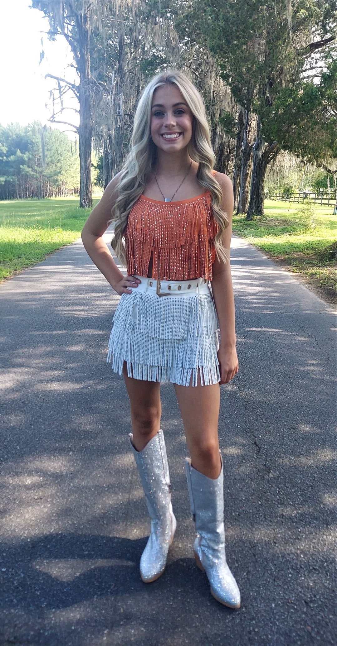 Rhinestone Fringe Crop Top - Etsy