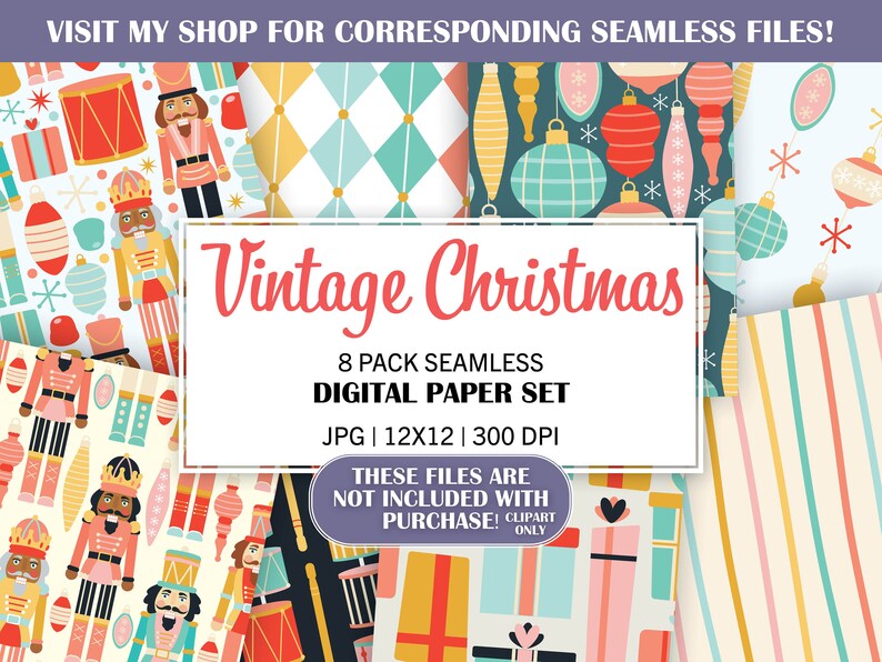 Nutcracker Retro Christmas Clipart Set, 1950s Christmas SVG Bundle ...