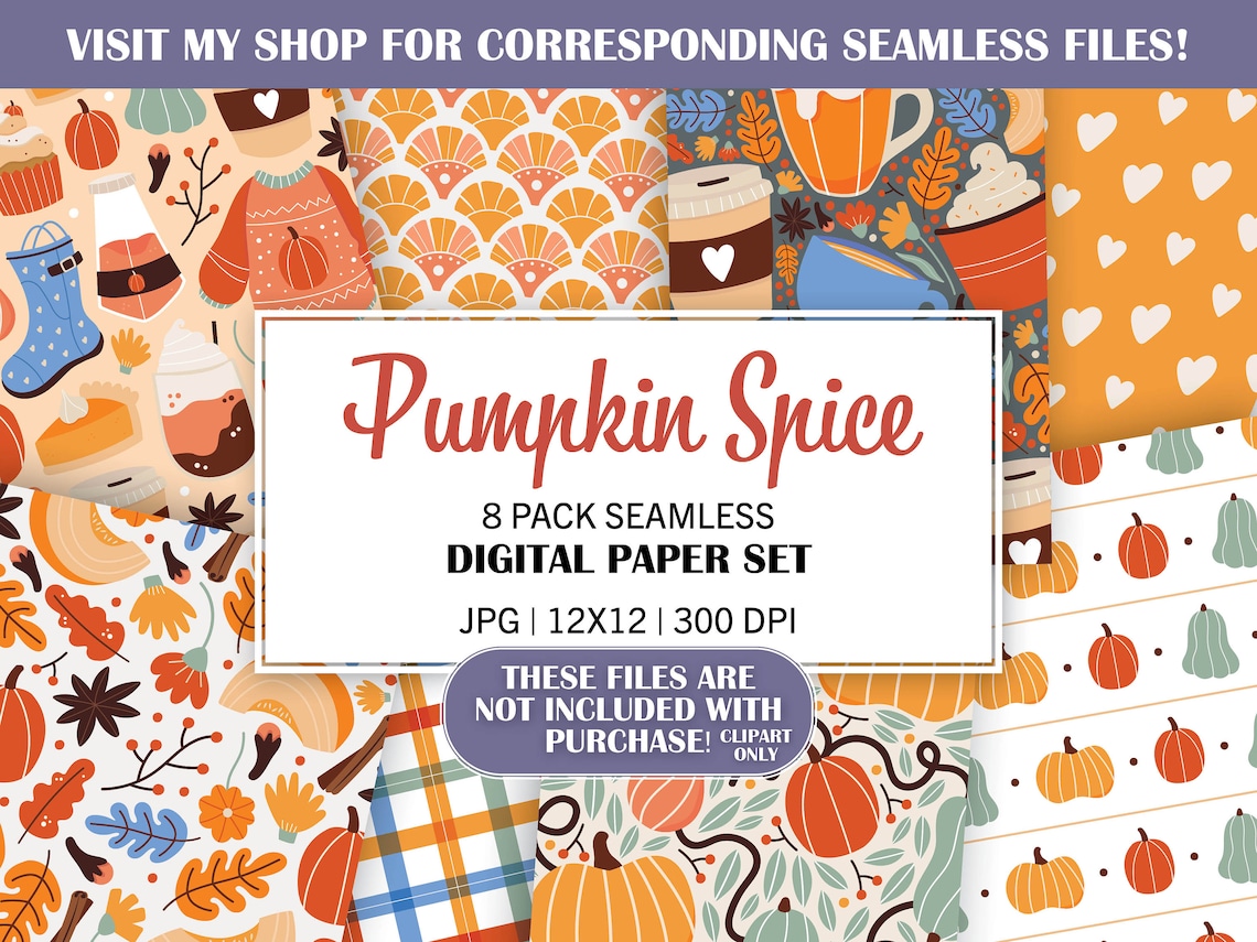 Pumpkin Spice Clipart Bundle, Autumn Clipart for Digital Planners, Fall ...