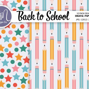 Back to School Digital Paper and Clipart Set, Teacher Clipart ...