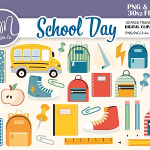 Back to School Digital Paper and Clipart Set, Teacher Clipart ...