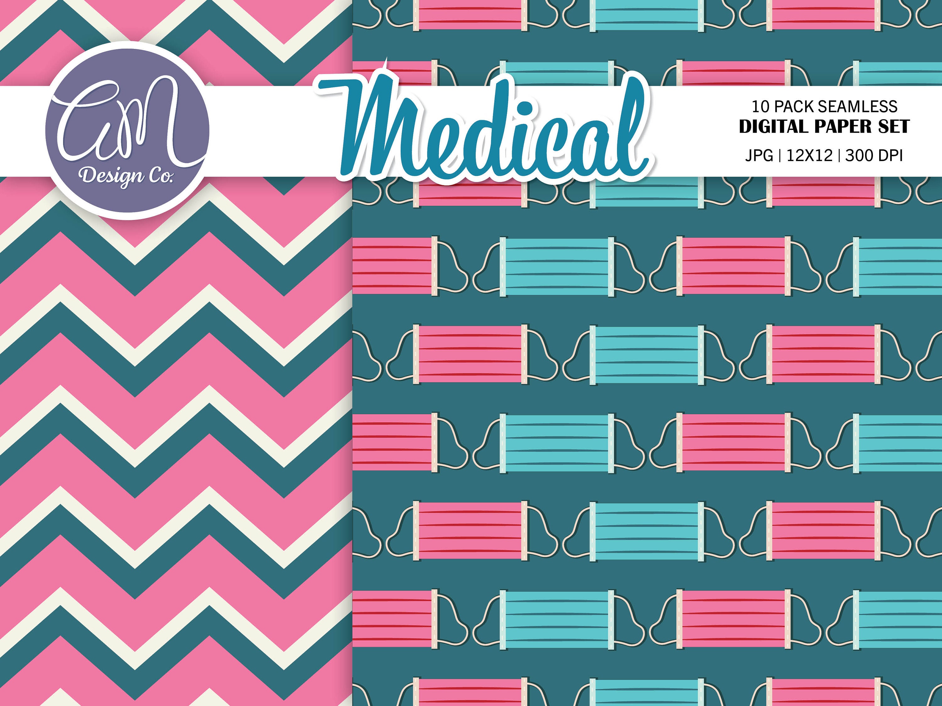 Medical Digital Paper, Nurse Doctor Seamless Pattern, Stethoscope ...
