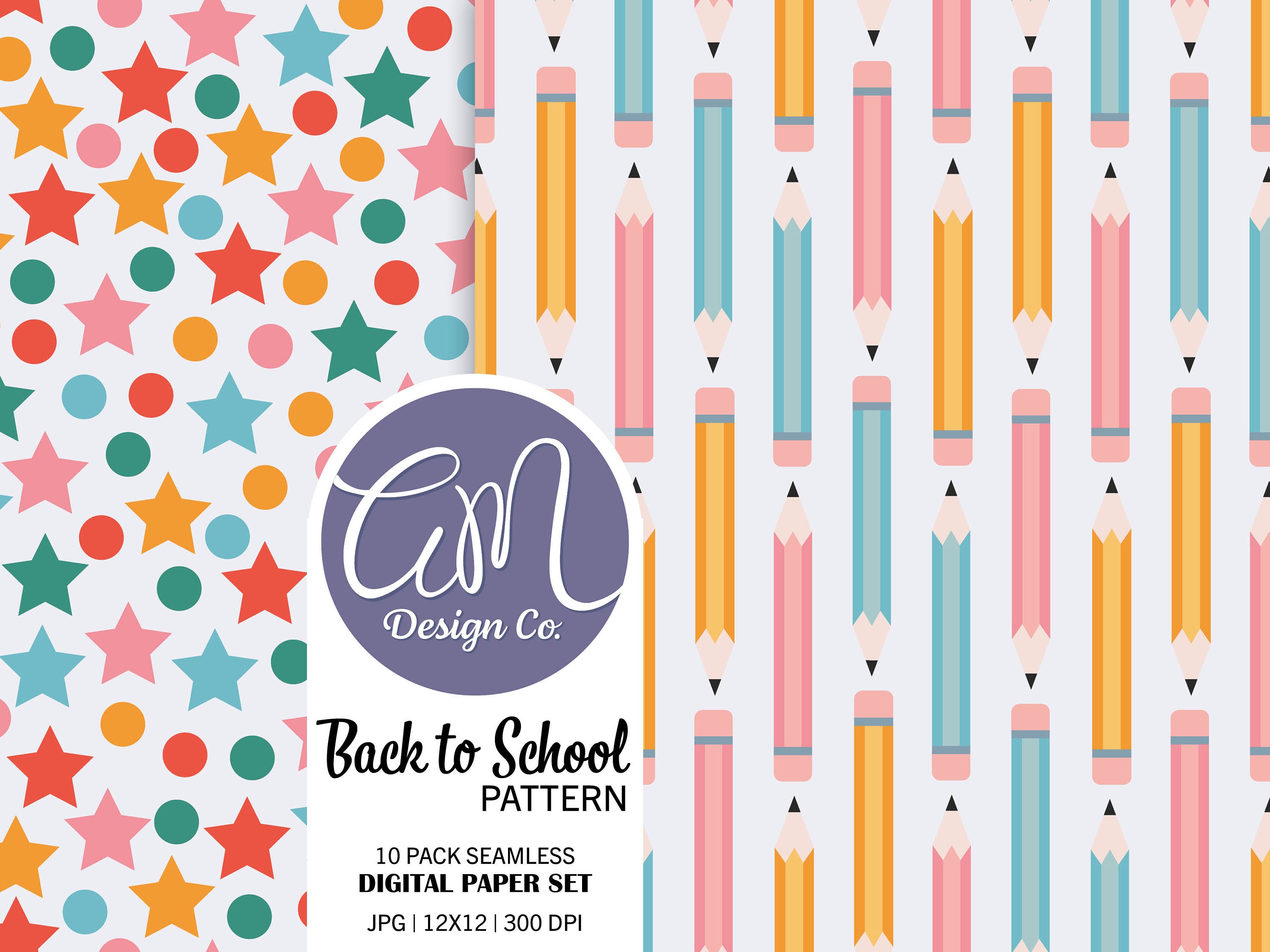 Back to School Digital Paper, Teacher Clipart, Classroom Decor Seamless ...