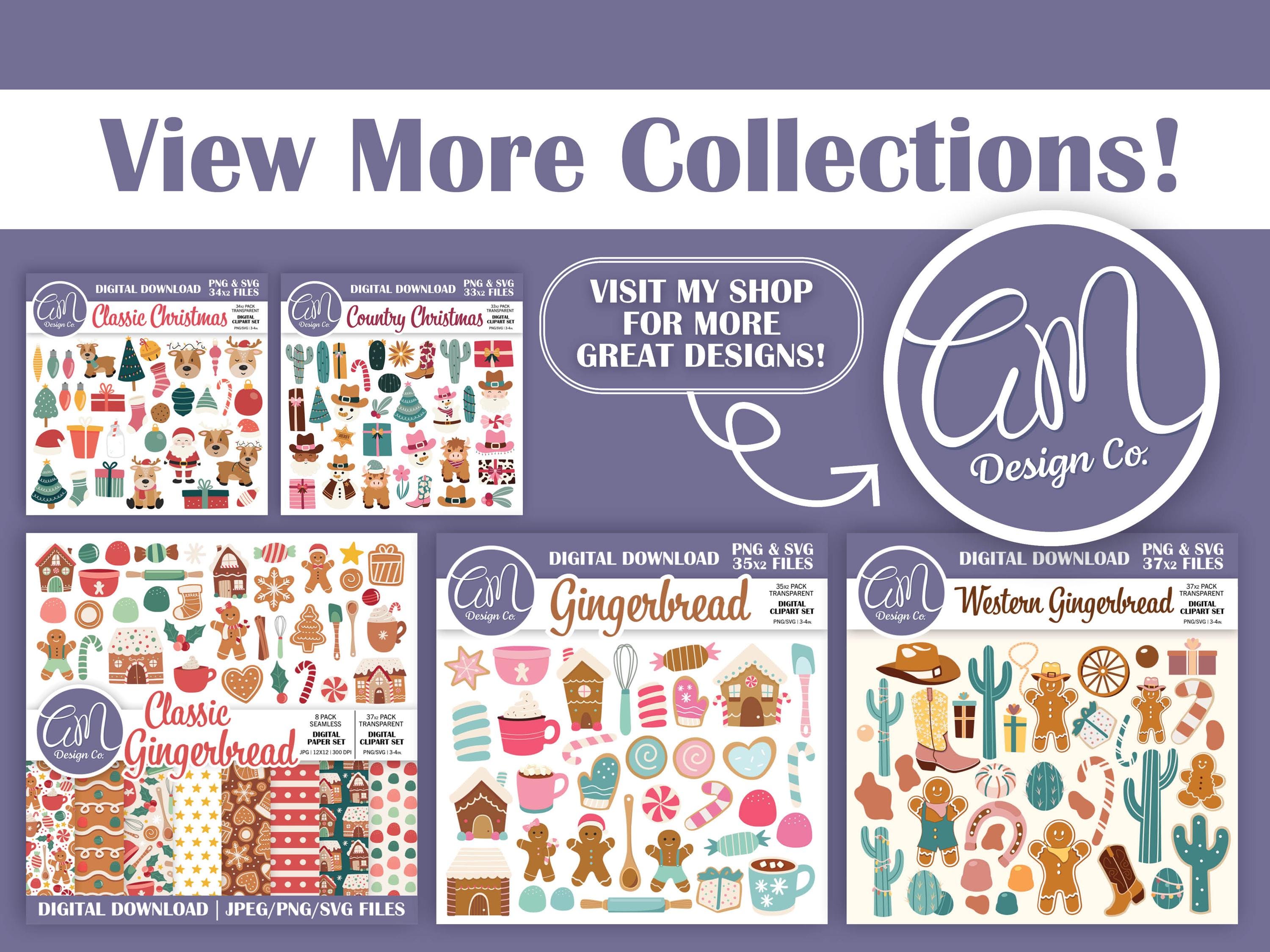 Traditional Gingerbread Clipart Bundle, Classic Christmas Clipart for ...