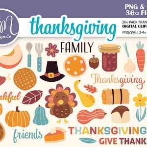 Thanksgiving Digital Paper and Clipart Set, Fall or Autumn Seamless ...