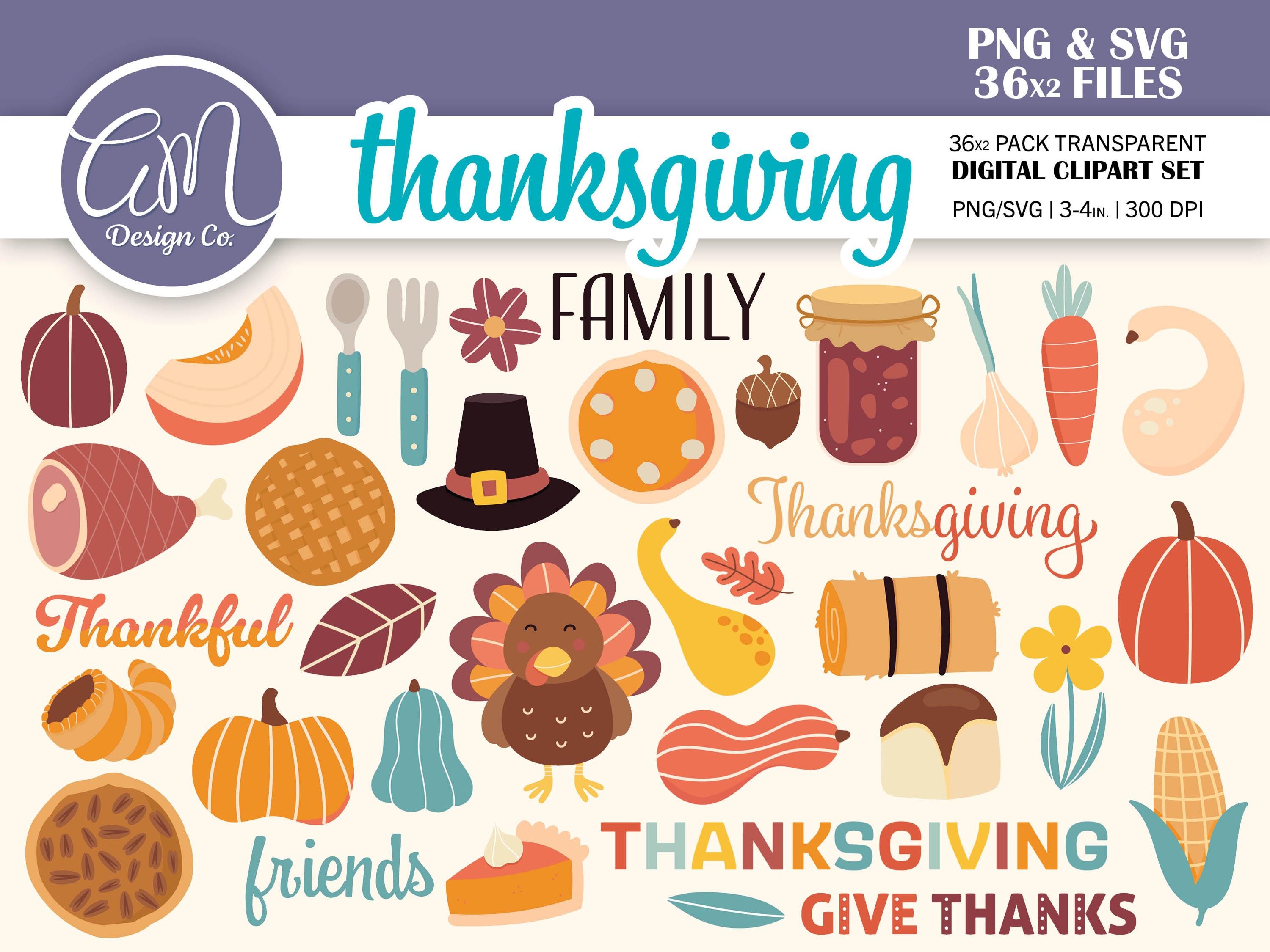 Thanksgiving Digital Paper and Clipart Set, Fall or Autumn Seamless ...