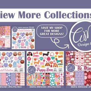 Retro Valentine Digital Paper and Clipart Bundle, Hippie Daisy Seamless ...
