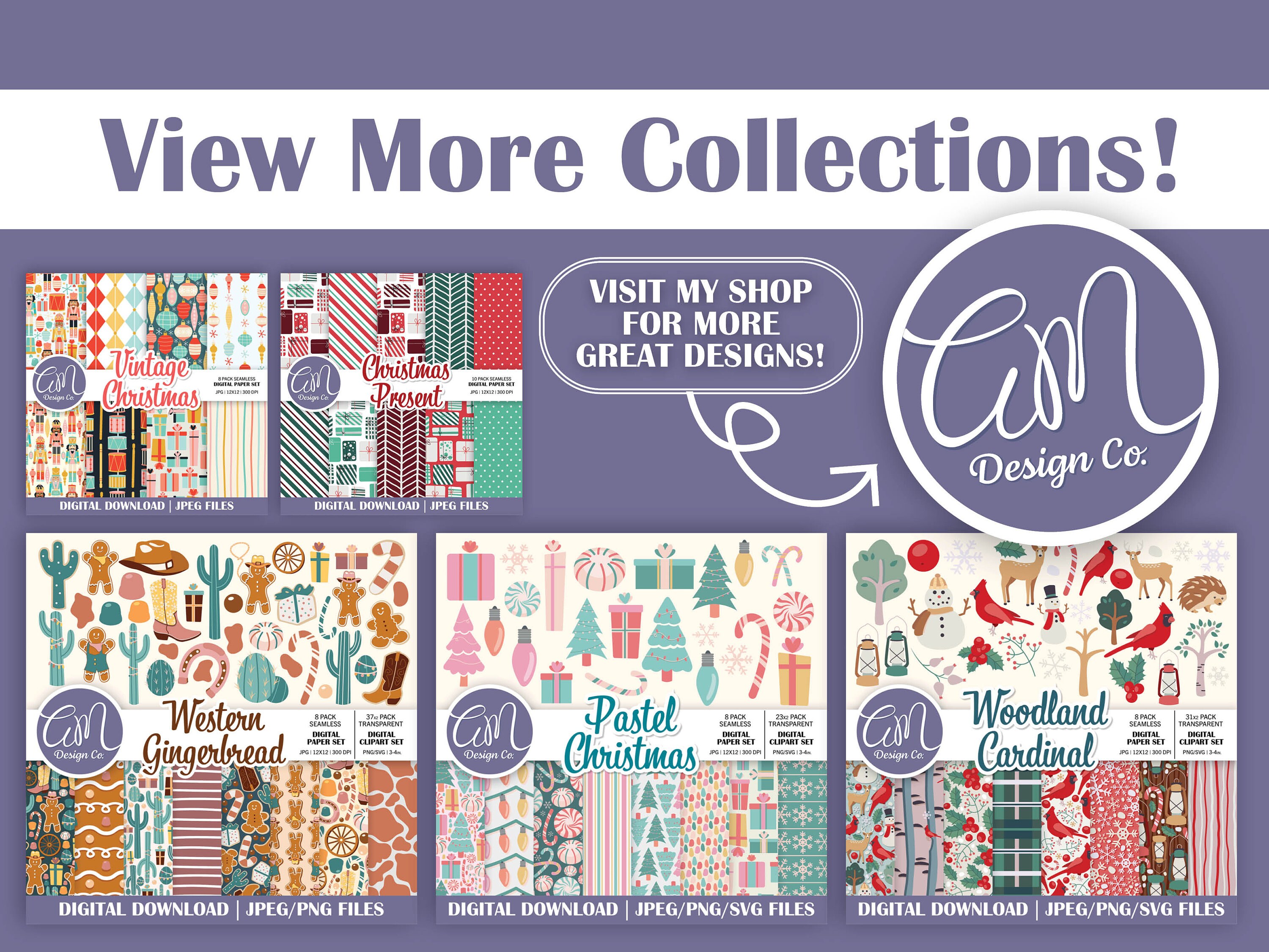 Nutcracker Retro Christmas Digital Paper and Clipart Set, 1950s ...