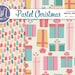 Pink Christmas Digital Paper, Pastel Seamless Pattern, Candy Cane ...