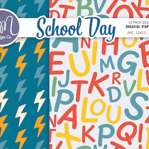 Back to School Digital Paper and Clipart Set, Teacher Clipart ...