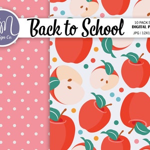 Back to School Seamless Pattern, Printable Education Teacher Digital ...