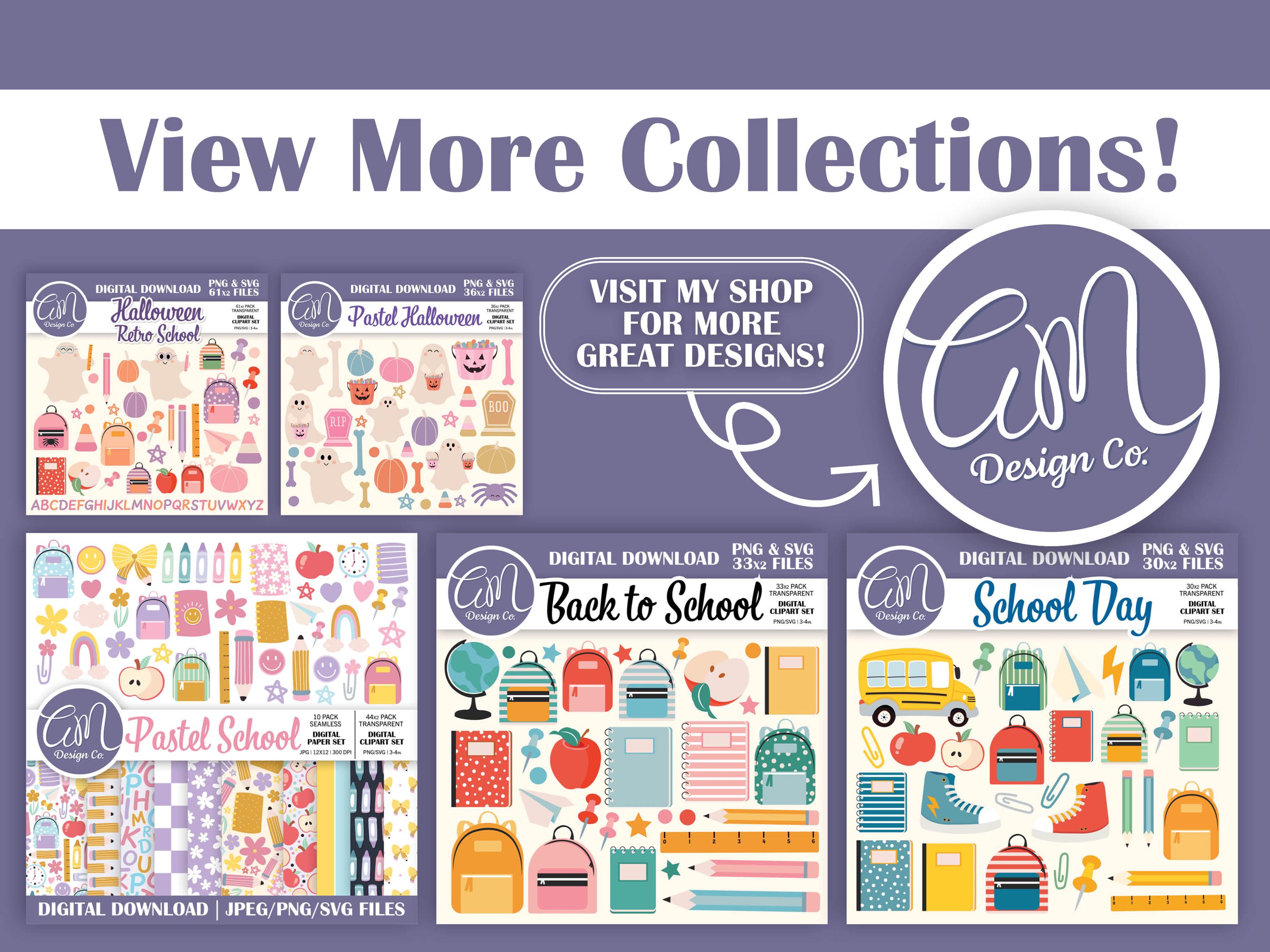 Pastel Back to School or End of School Clipart Set, Teacher Clipart ...