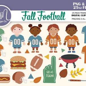 Fall Football Digital Paper and Clipart Set, Sports Seamless, Game Day ...