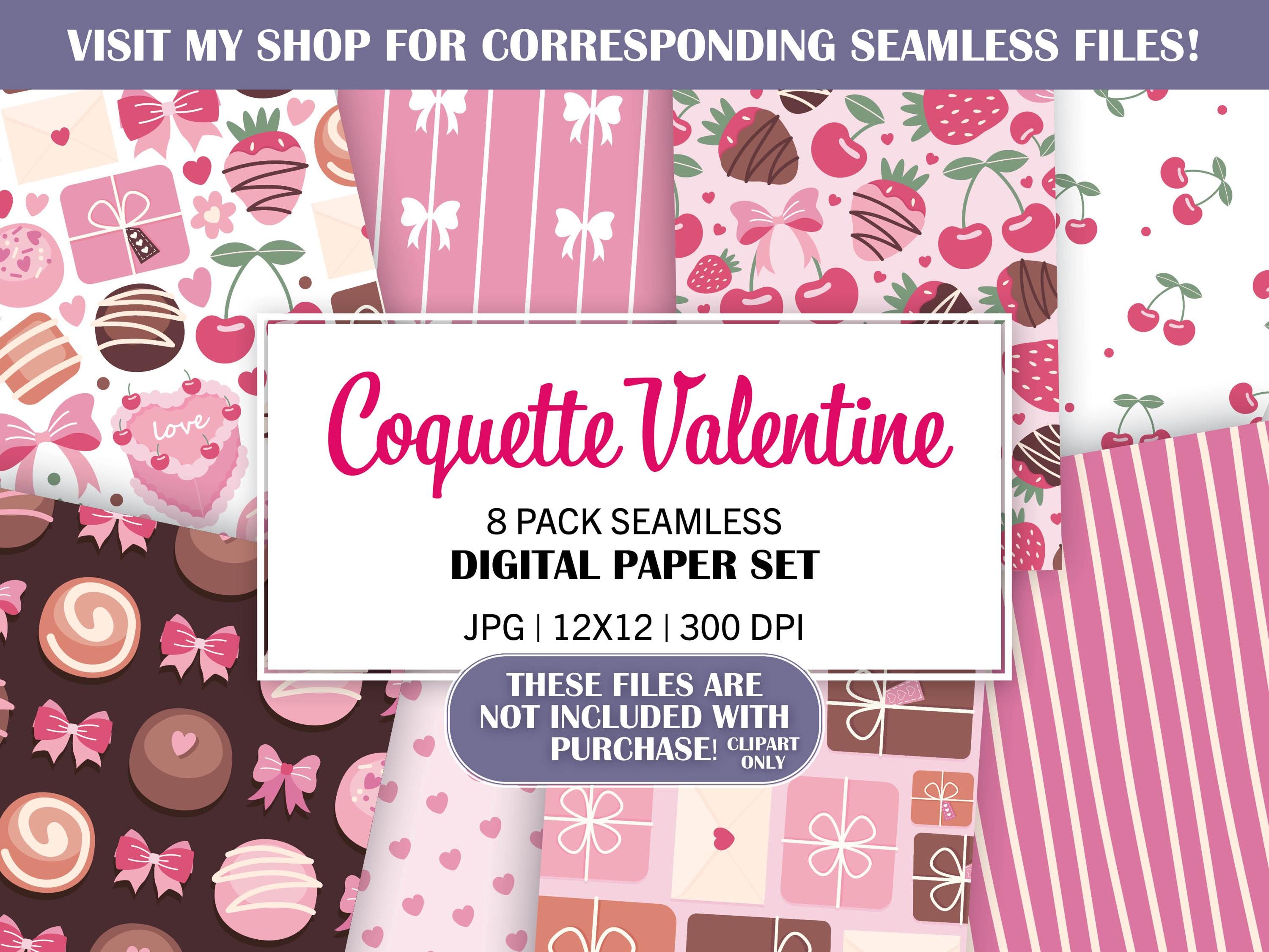Coquette Valentine Clipart Bundle, Galentines Clipart for Invitation ...