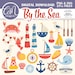 Nautical Summer Clipart Bundle, Marine and Coastal Clipart for Boys ...