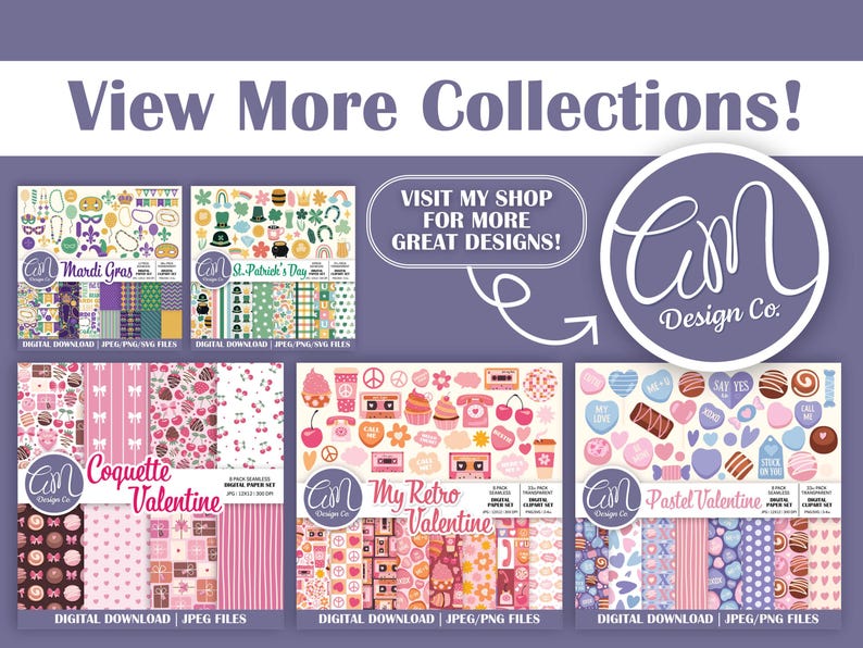 Coquette Valentine Digital Paper and Clipart Set, Strawberry Cherry ...