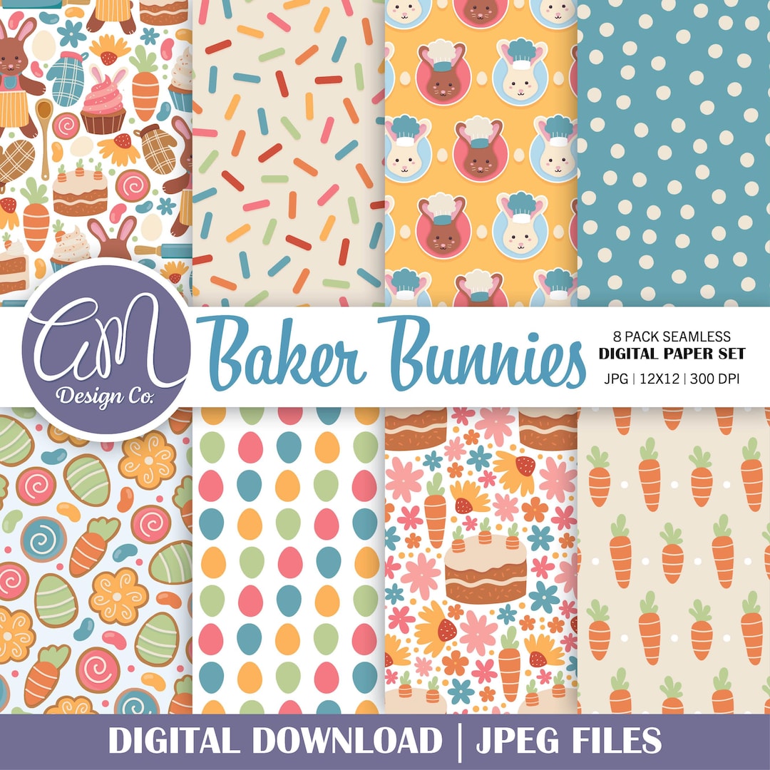 Easter Digital Paper, Spring Floral Seamless Pattern, Holiday Boy ...