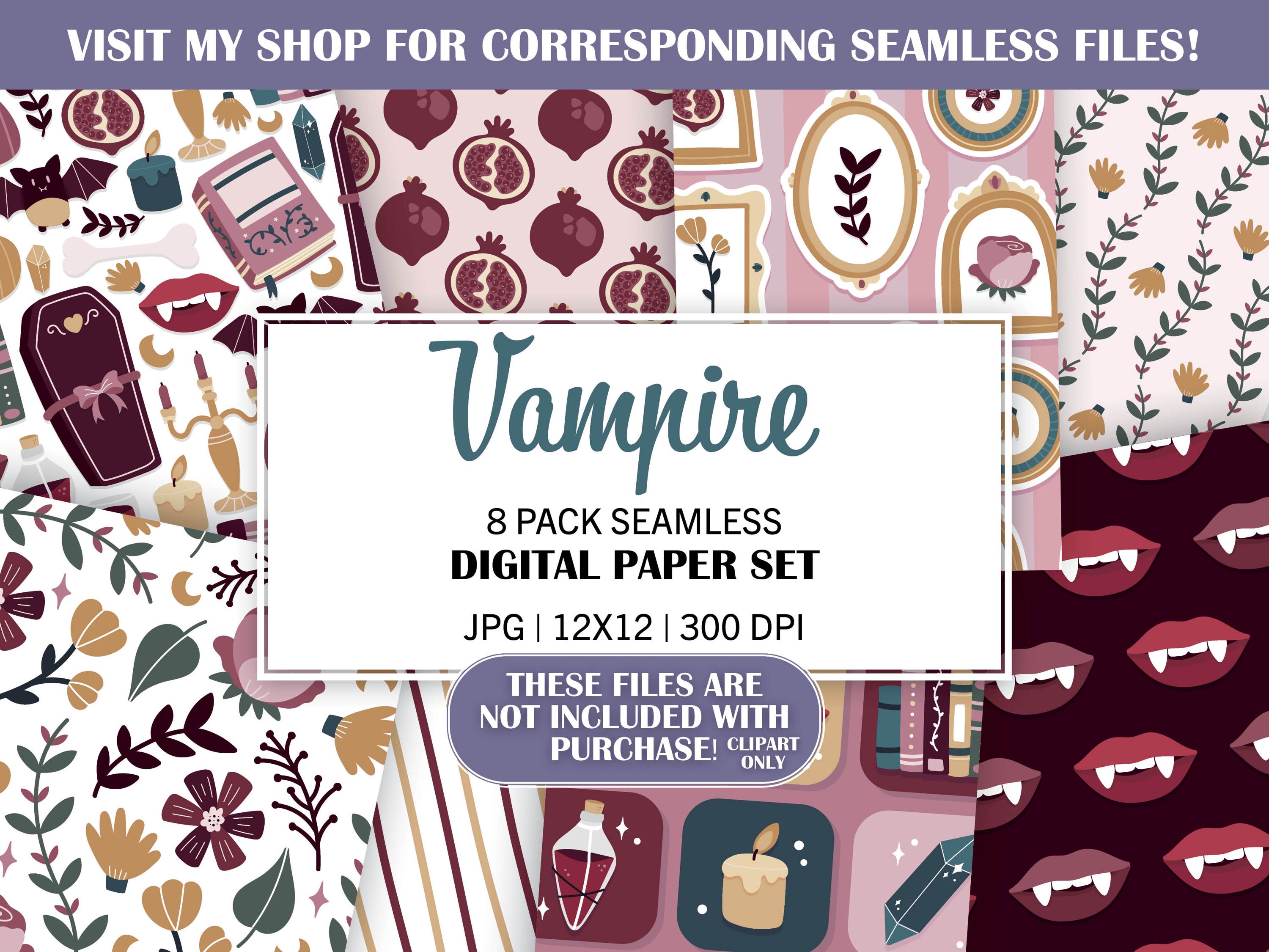 Vampire Clipart Bundle, Halloween Clipart, Spooky Goth Digital for Junk ...