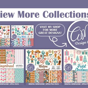 Gingerbread Digital Paper and Clipart Set, Pink Christmas Seamless ...