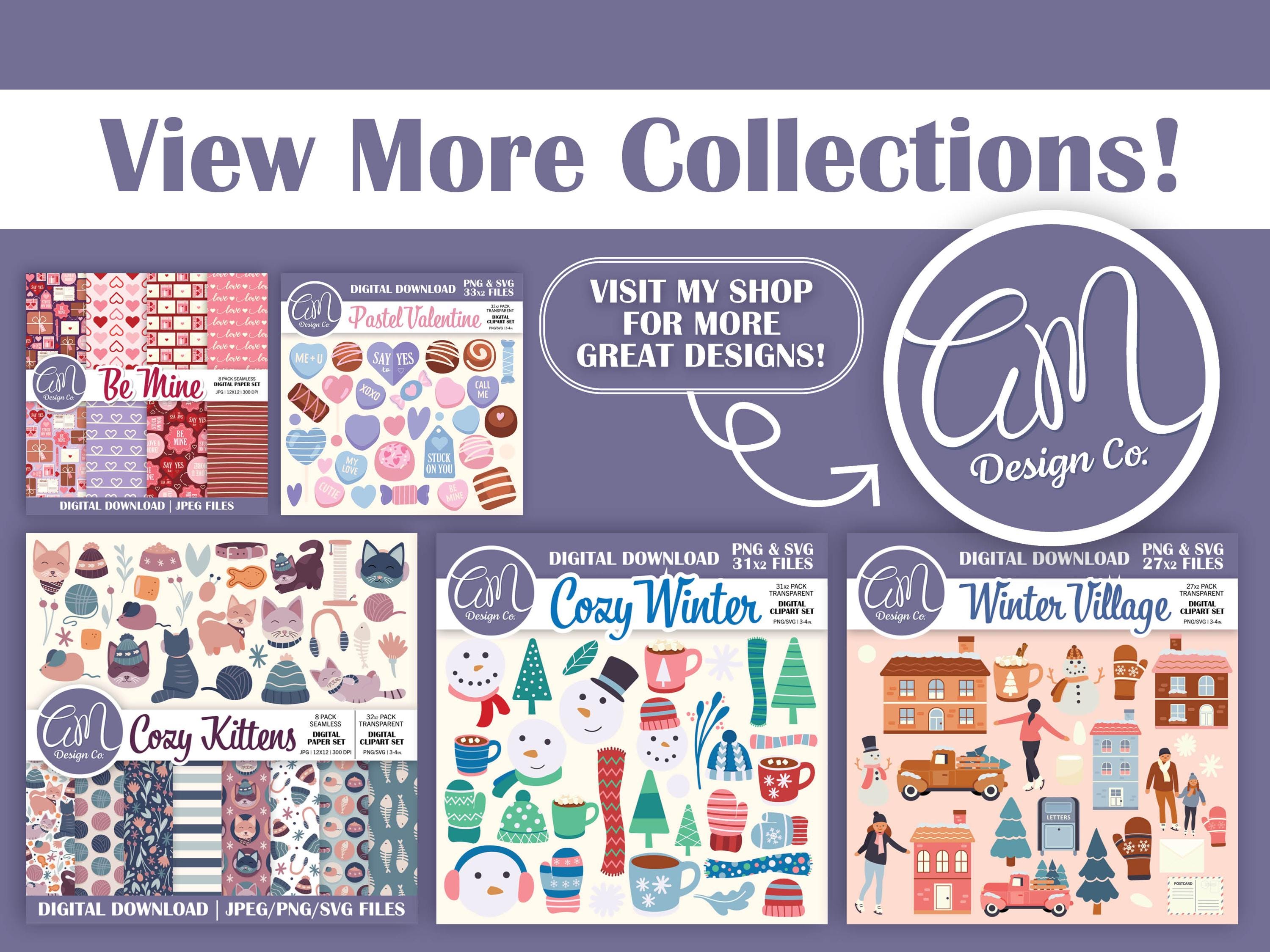 Winter Cat Clipart Bundle, Holiday Clipart for Digital Planner and Junk ...