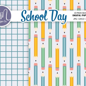 Back to School Digital Paper and Clipart Set, Teacher Clipart ...