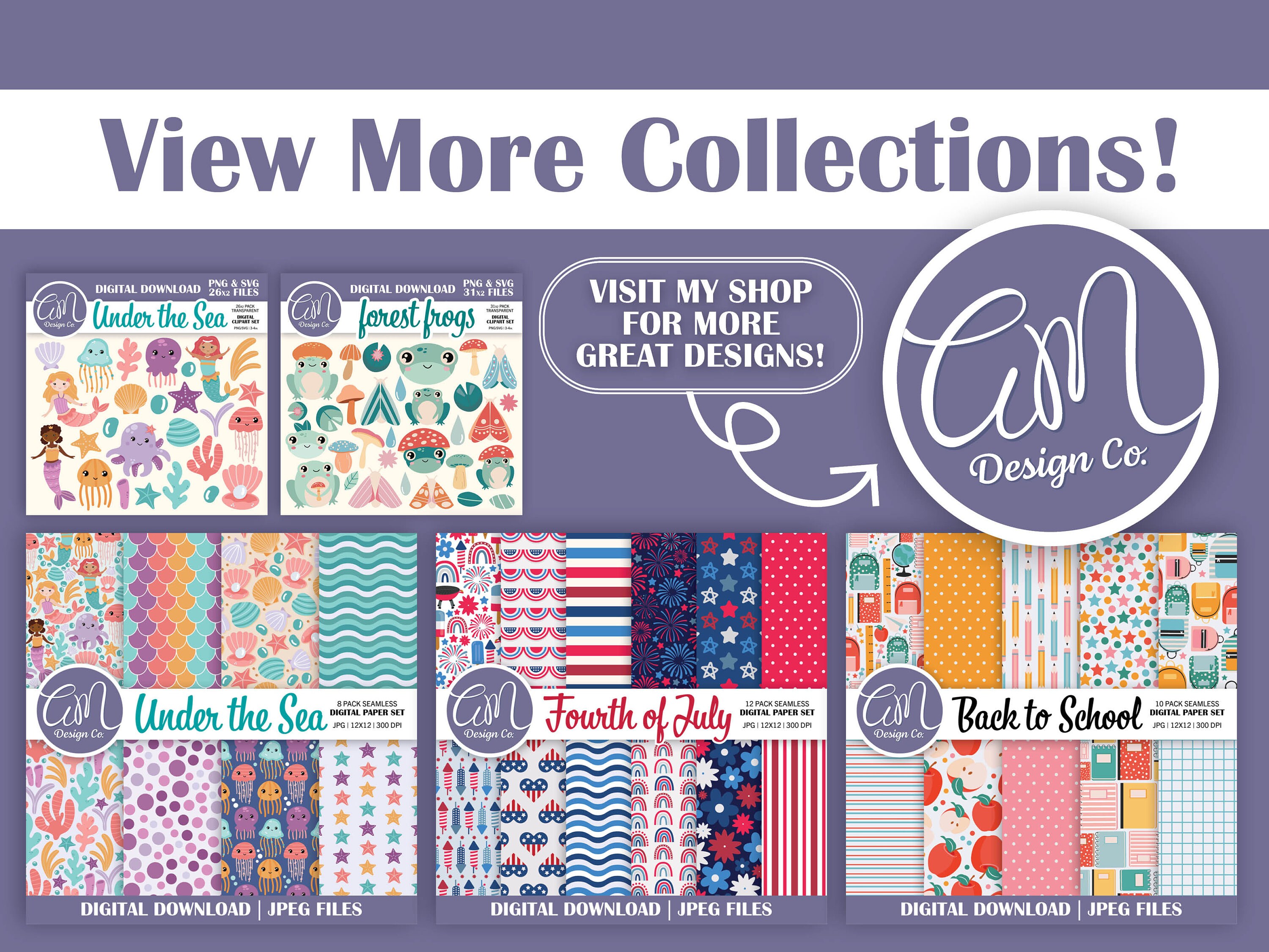 Beach Day Digital Paper, Vacation Seamless Pattern, Travel Scrapbook ...