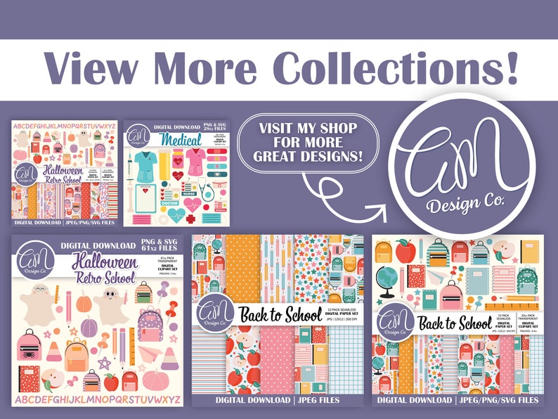 Back to School or End of School Clipart Set, Teacher Clipart, Classroom ...