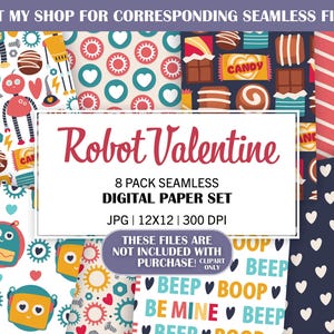 Boy Robot Valentine Clipart Bundle, Holiday Clipart for Valentine Card ...