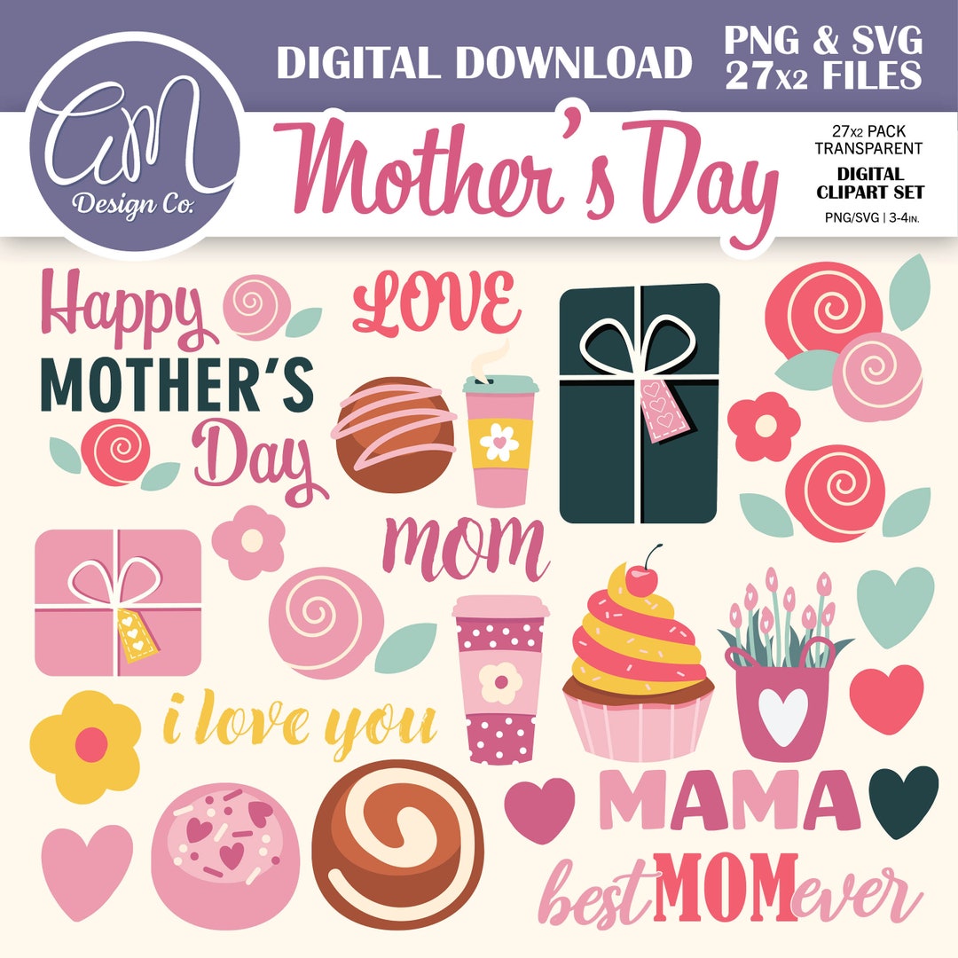 Mother’s Day Clipart Bundle, Clipart for Mom, Mama, or Nana, First ...
