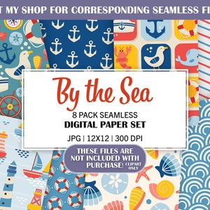 Nautical Summer Clipart Bundle, Marine and Coastal Clipart for Boys ...