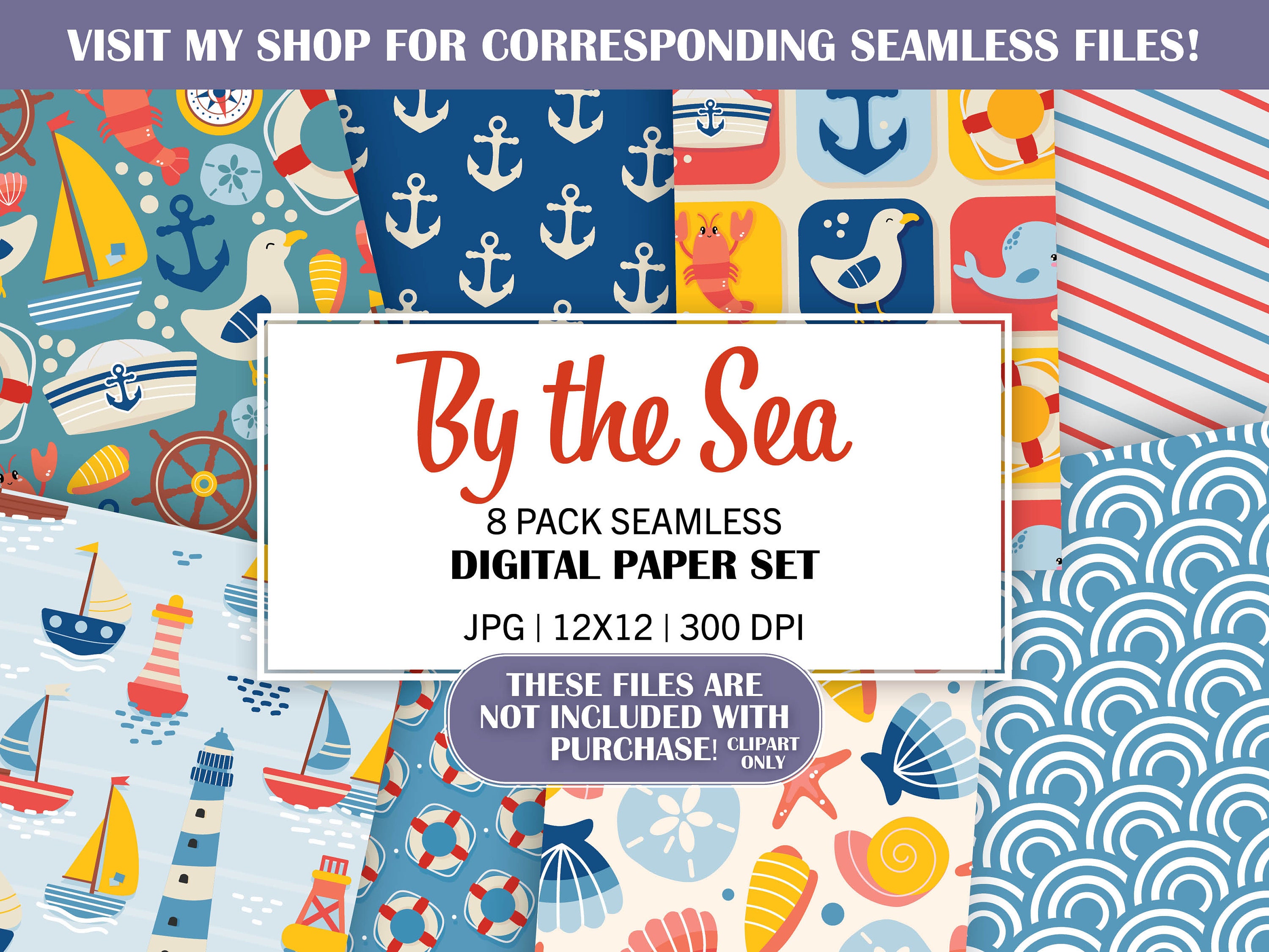 Nautical Summer Clipart Bundle, Marine and Coastal Clipart for Boys ...