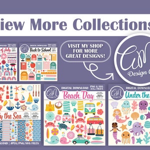 Nautical Summer Clipart Bundle, Marine and Coastal Clipart for Boys ...