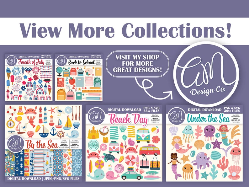 Nautical Summer Clipart Bundle, Marine and Coastal Clipart for Boys ...