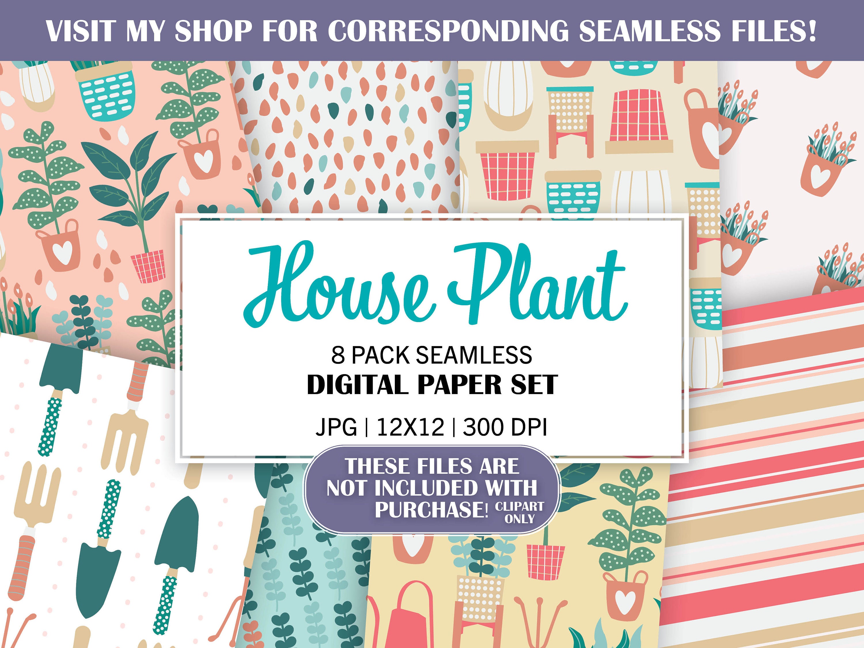 Plant Clipart Set, House Plant Clipart, Plant Digital Stickers ...