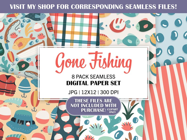 Gone Fishing Clipart Bundle, Boy Outdoor Summer Clipart, Father’s Day ...