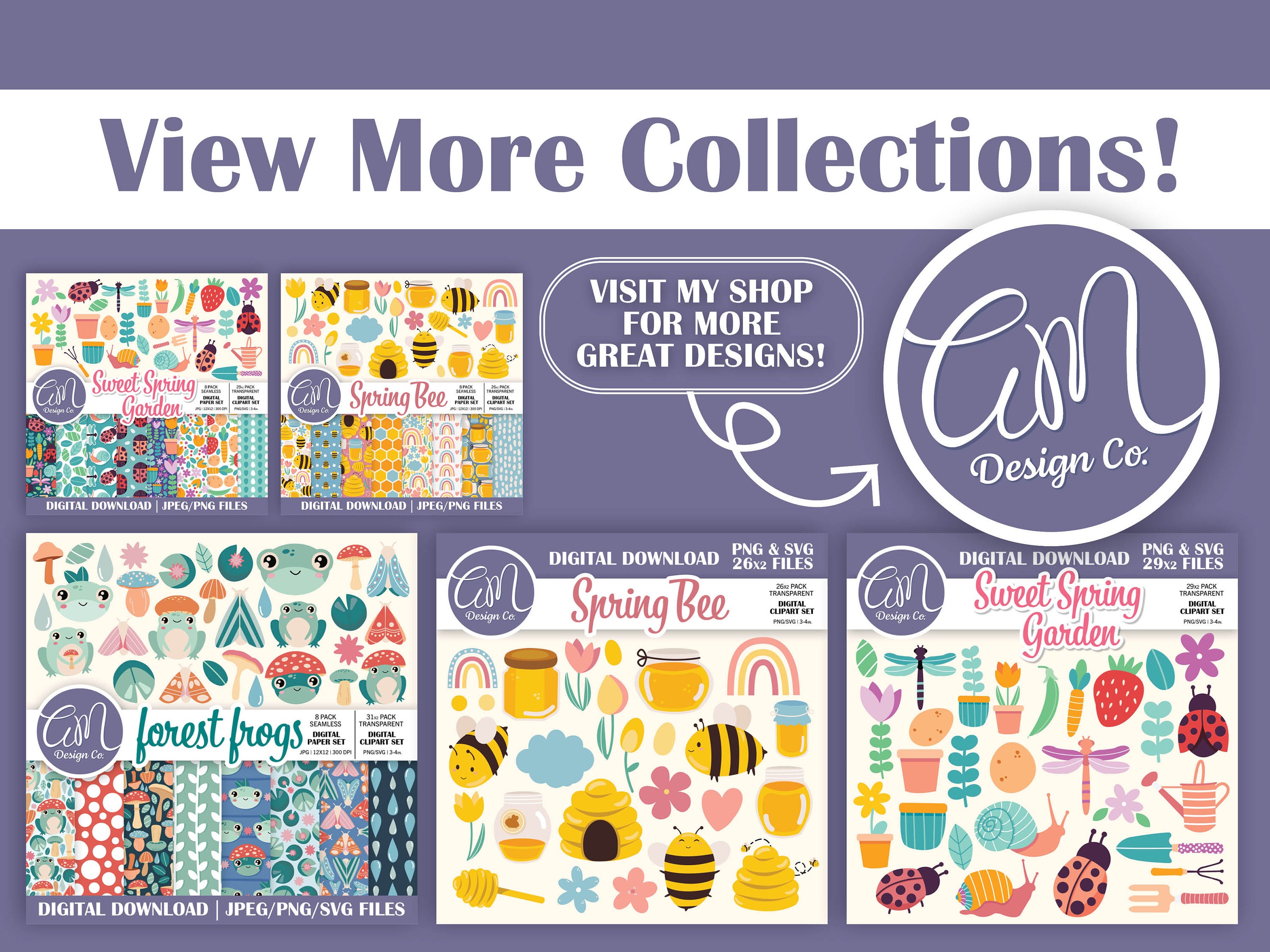 Spring Cute Frog Clipart Bundle, Cottage Core Amanita Mushroom, Moths ...