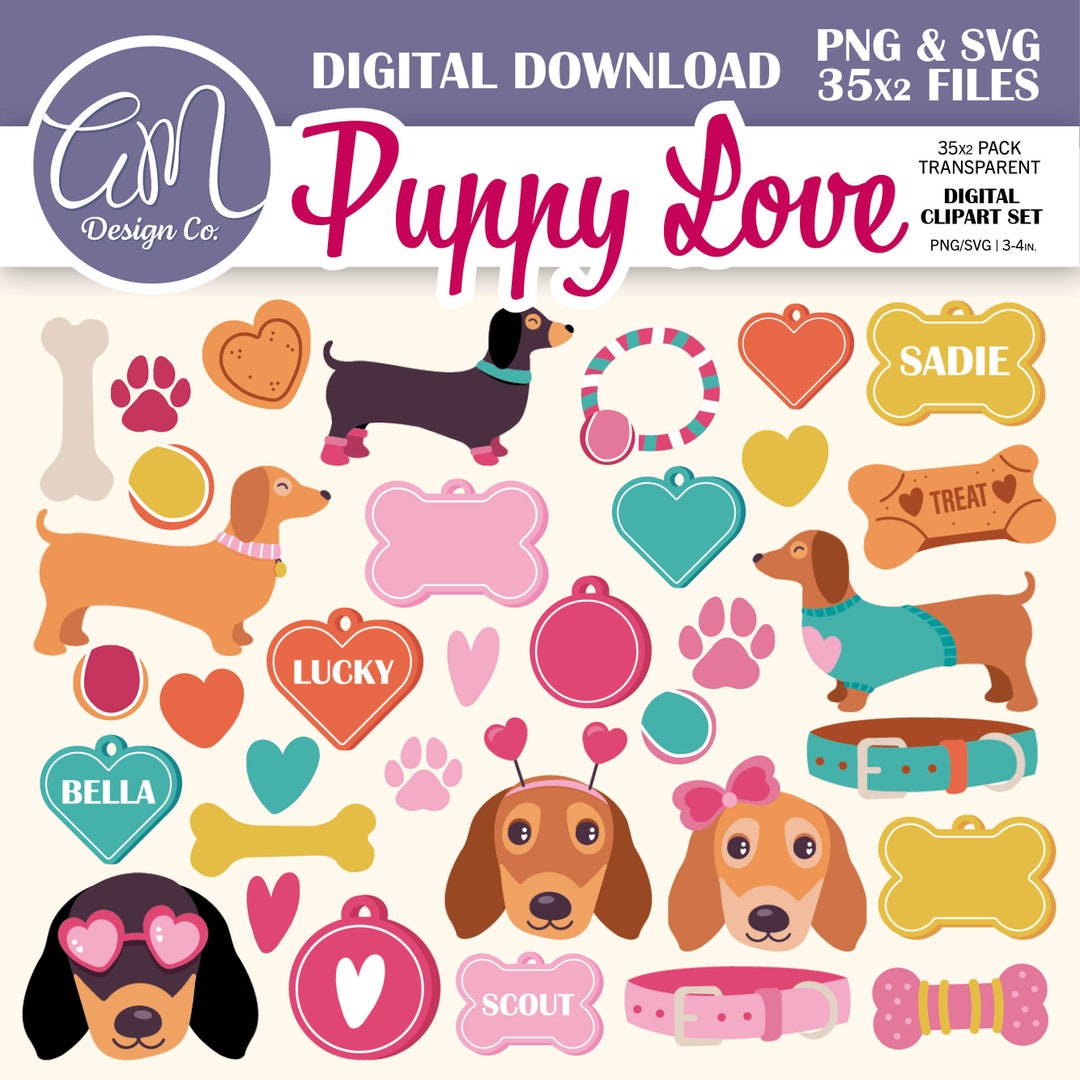 Valentine’s Day Dog Clipart Bundle, Valentine Invitation, Dog Mom Dog ...