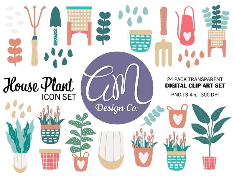 Plant Clipart Set House Plant Clipart Plant Digital - Etsy