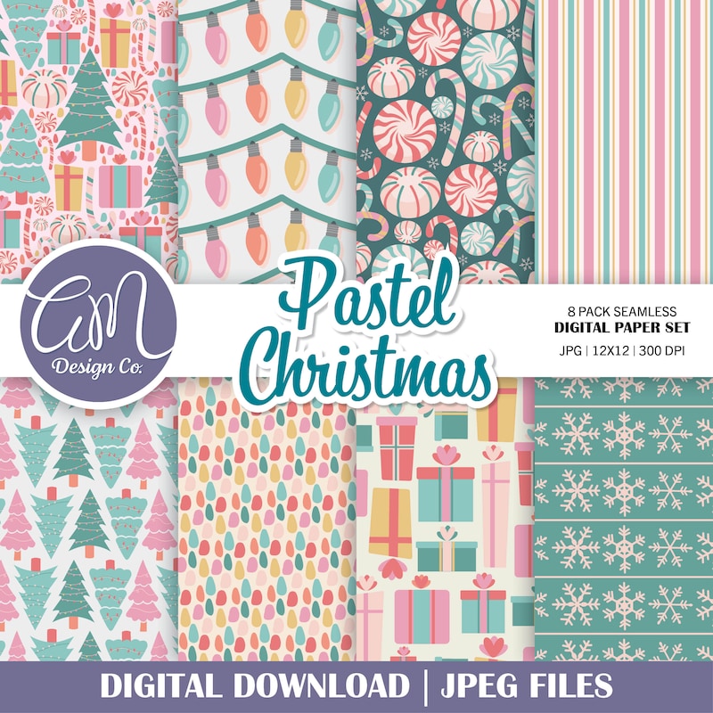 Christmas Digital Paper - Etsy